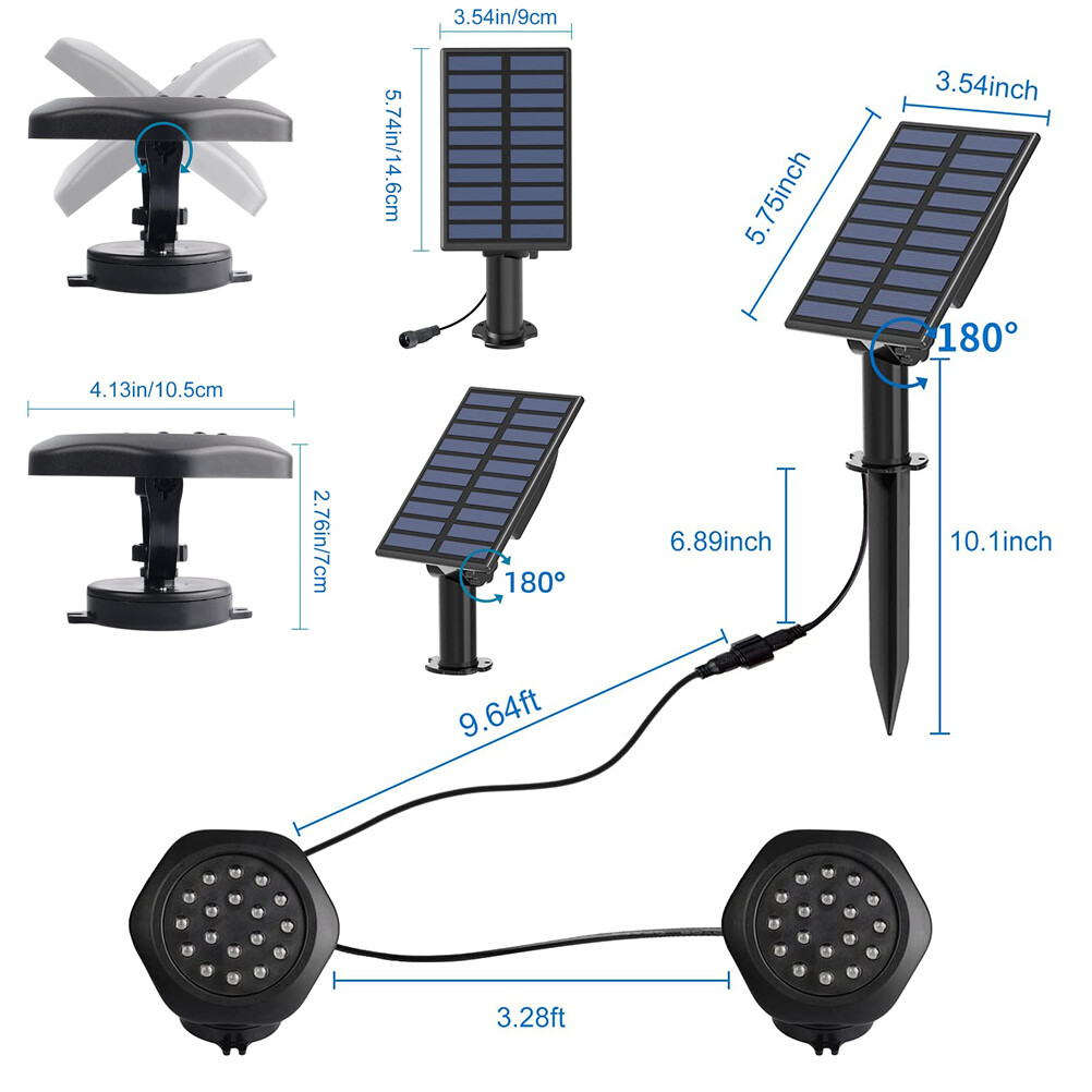 Solar Powered Pond Lights Solar Underwater Pond Lights IP68 Waterproof ...