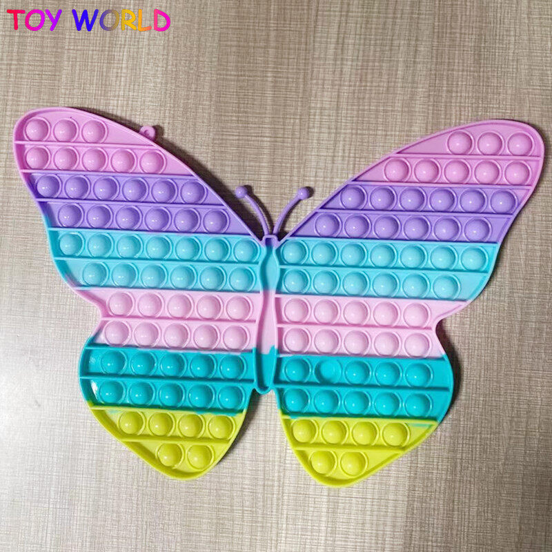 30CM large pop it figet toys full set box Among us shape rainbow Push ...