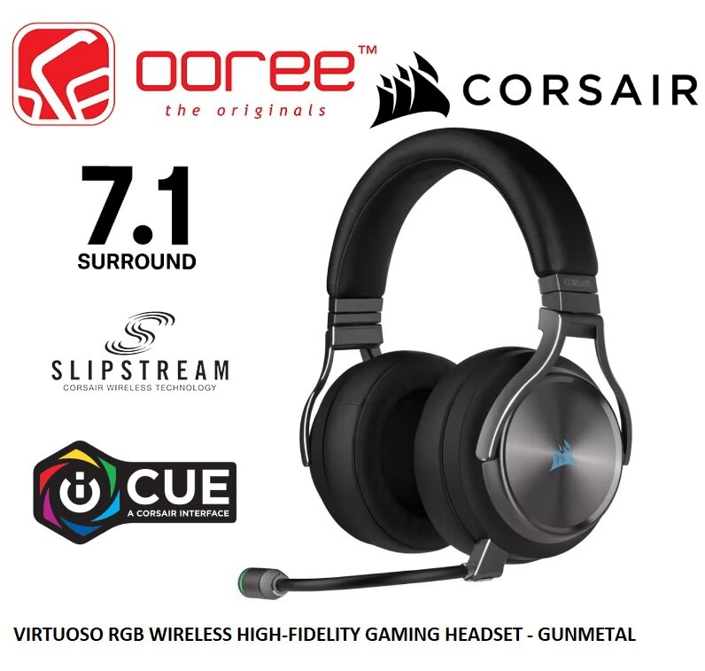 CORSAIR VIRTUOSO RGB WIRELESS 7.1 SURROUND HIGH-FIDELITY GAMING HEADSET ...