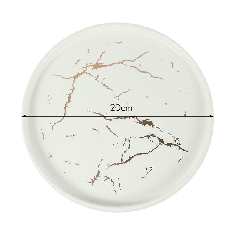 [ในสต็อก] [COD]20Cm Gold Marble Ceramic Dish Porcelain Cutlery Set ...
