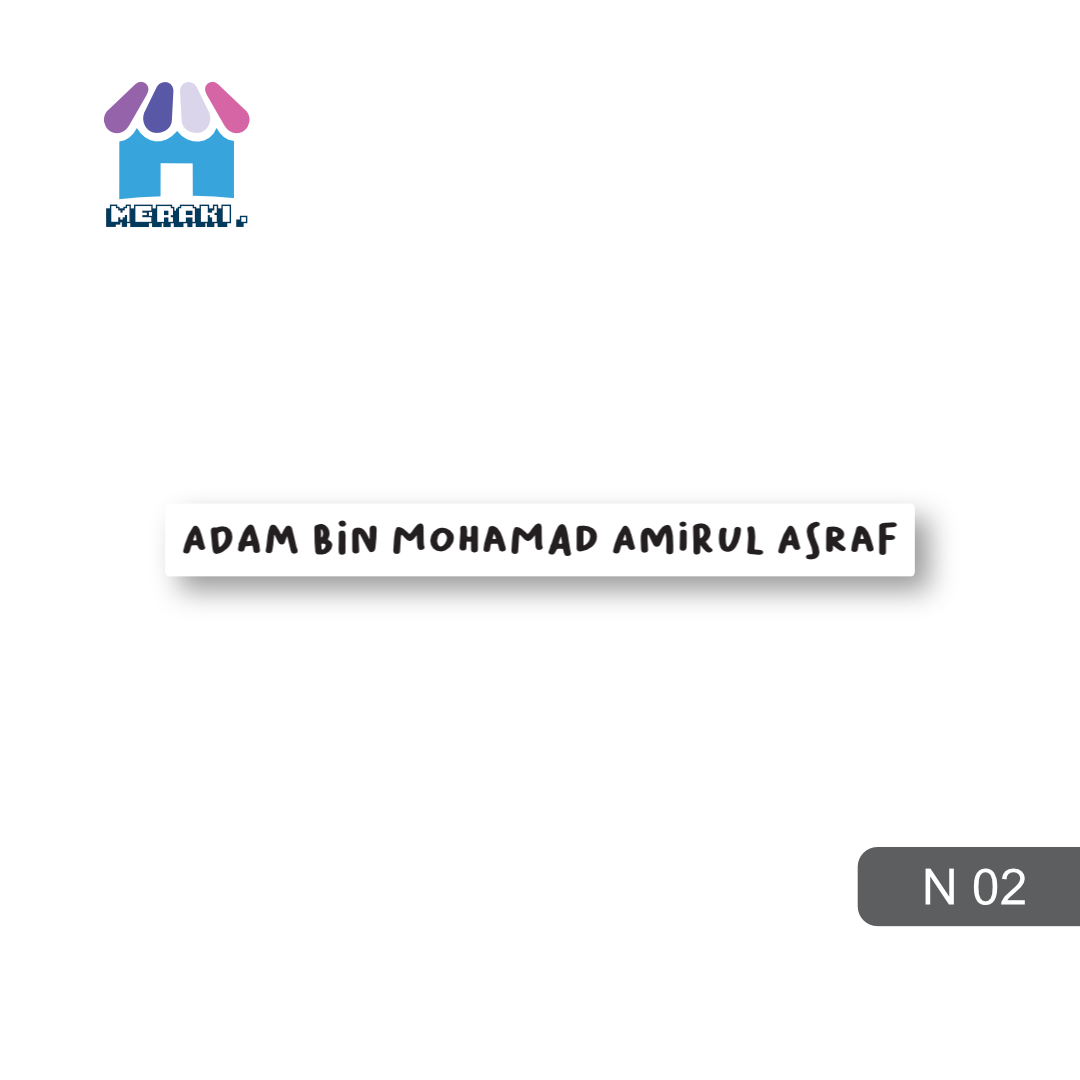 Sticker Nama Pelajar/Murid Waterproof/Transparent | Sticker Botol ...