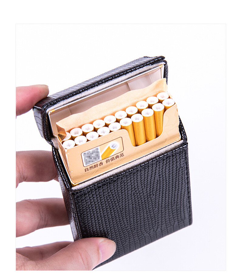 Thick Cigeratte Cover Soft Container PU Leather Lizard Pattern ...