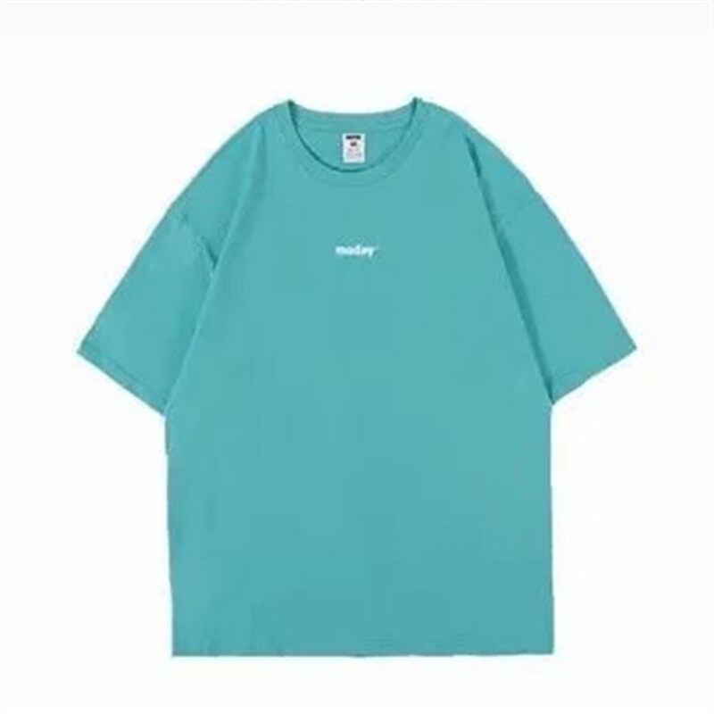 S-8XL Ins Original Trend Street สำหรับทั้งหญิงและชายพิมพ์ตัวอักษรบุคลิกภาพสั้นเสื้อยืดคู่ฉบับ ...