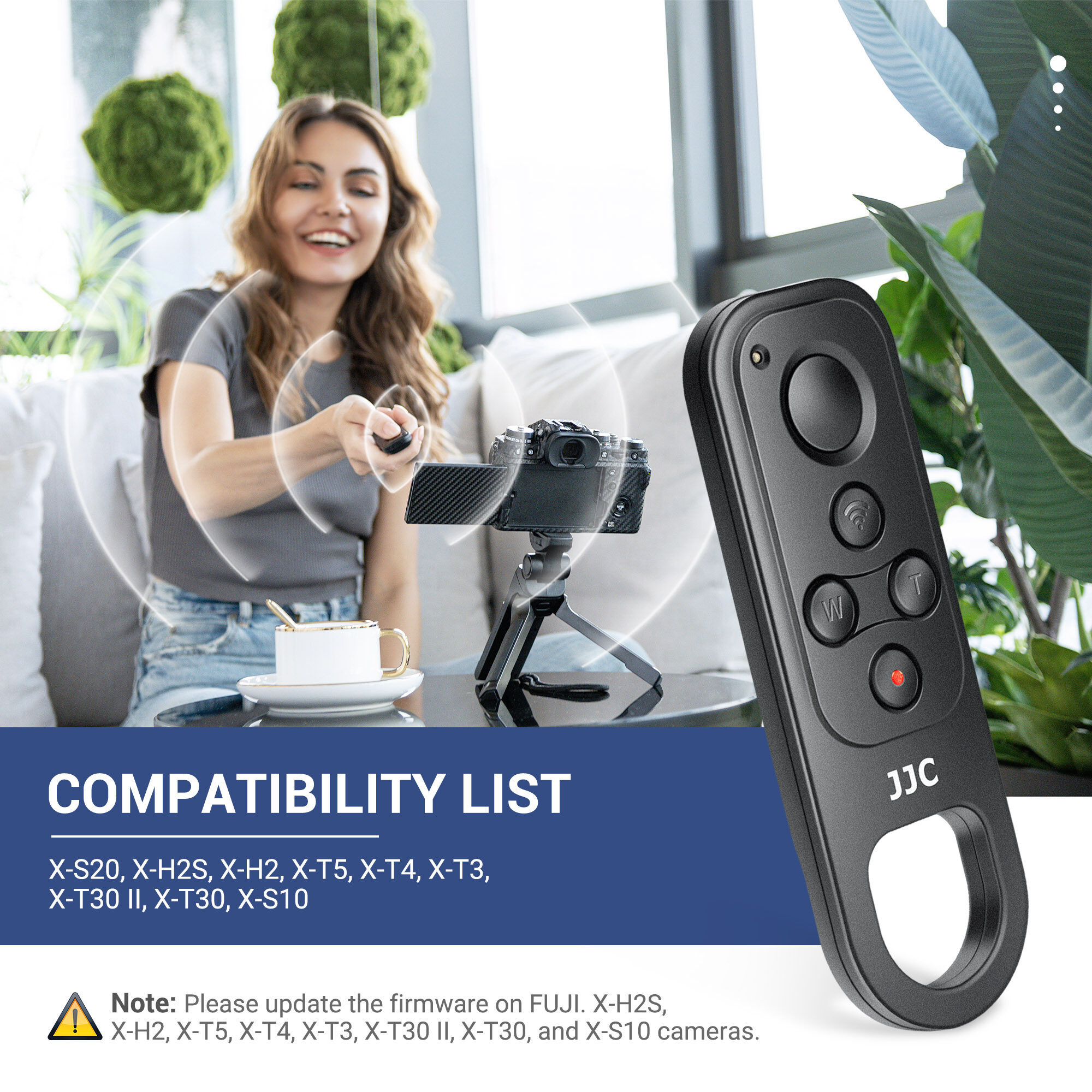 JJC BTR-F1 Bluetooth Wireless Remote Control Shutter Release for Fuji Fujifilm X-T5 X-T4 X-T3 X ...