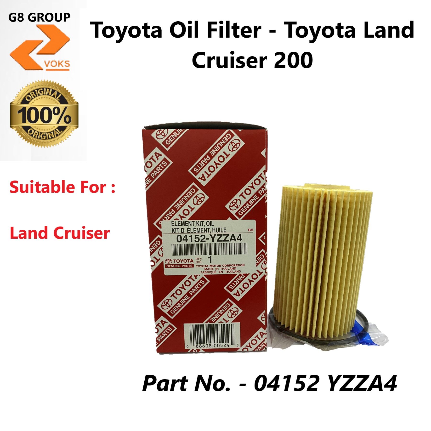 Toyota Oil Filter - Toyota Land Cruiser ( 04152 YZZA4 ) | Lazada