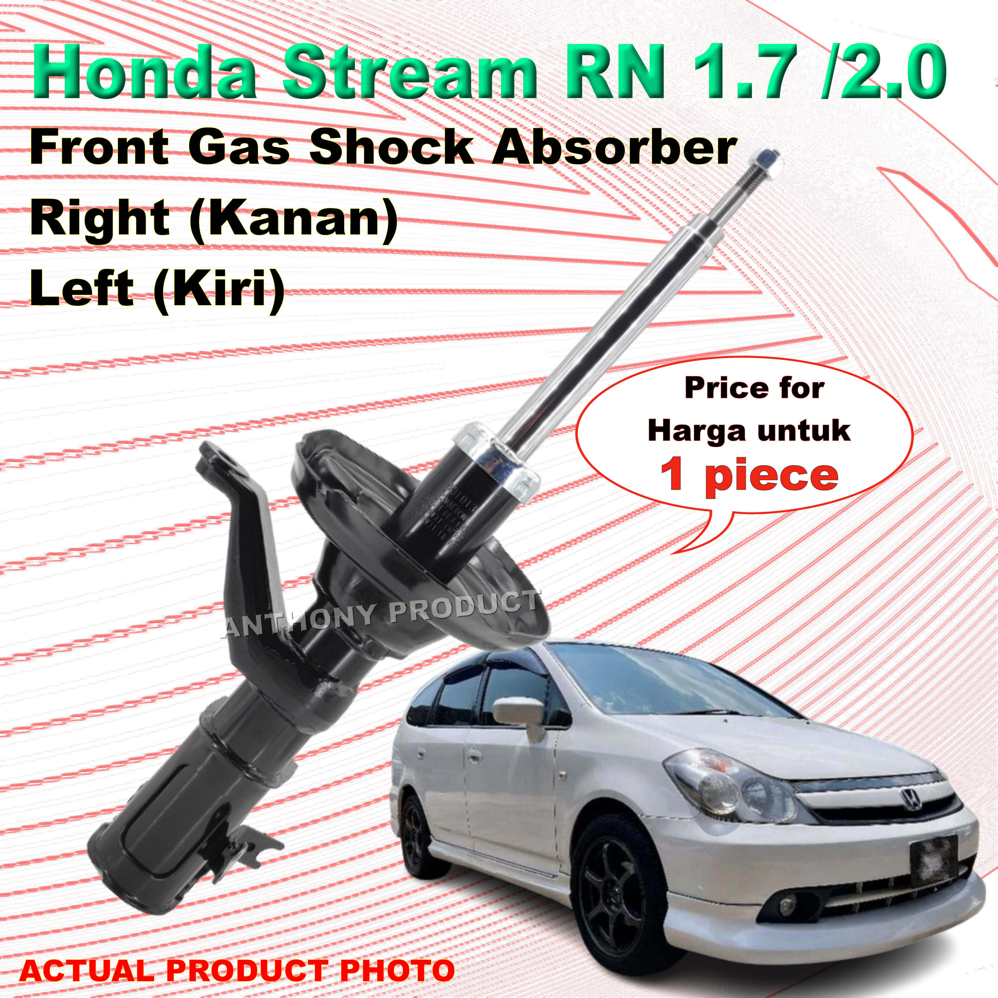 Honda Civic 1.7 ES S5A,2.0 ET 2000-2005 Front and Rear Shock Absorber ...