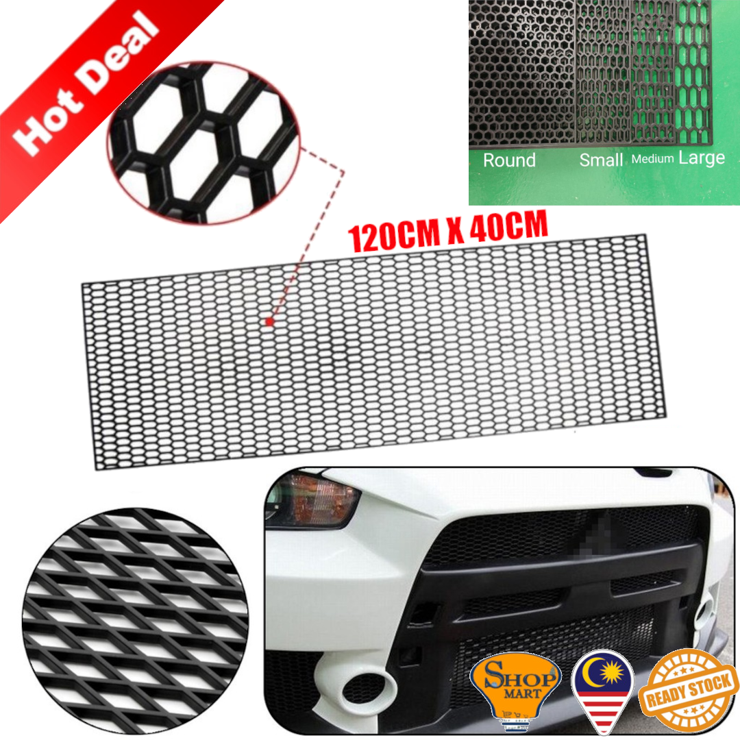 120CM X 40CM Universal Car Front Bumper Grille ABS Bumper Grill Mesh ...