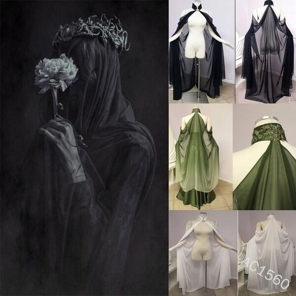 Adult Women Medieval Gothic Fairy Elf Maxi Floored Wedding Fancy ...