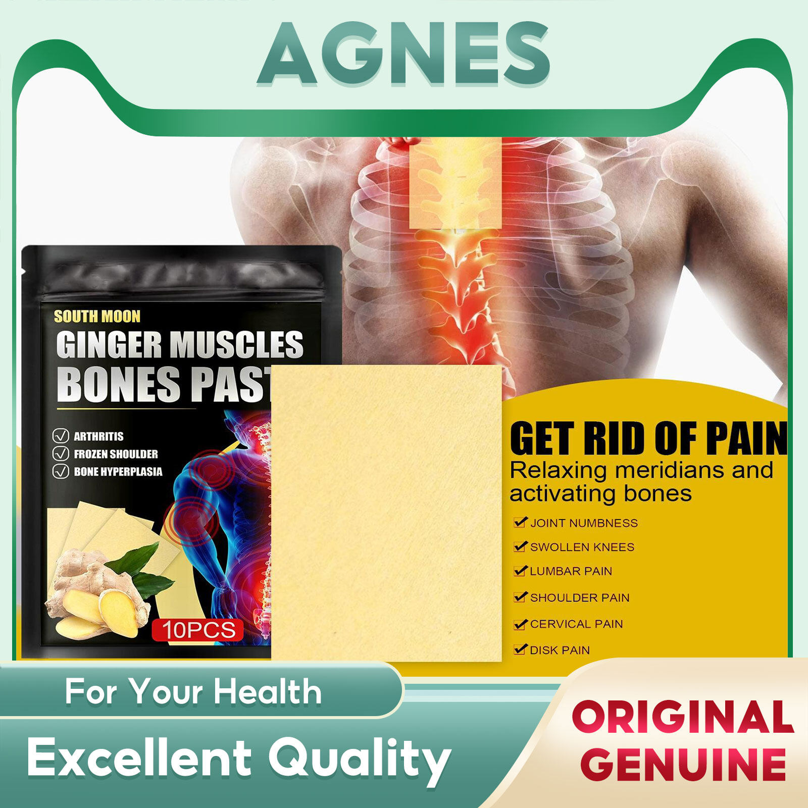 South Moon Ginger Muscle Bones Patch Relieve Joint Pain And Repair Injuries Muscle And Joint ...