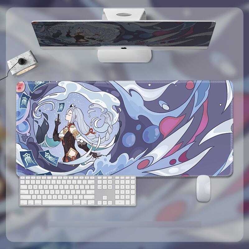 Genshin impact mousepad genshin nahida zhongli ayaka Watercolor theme ...