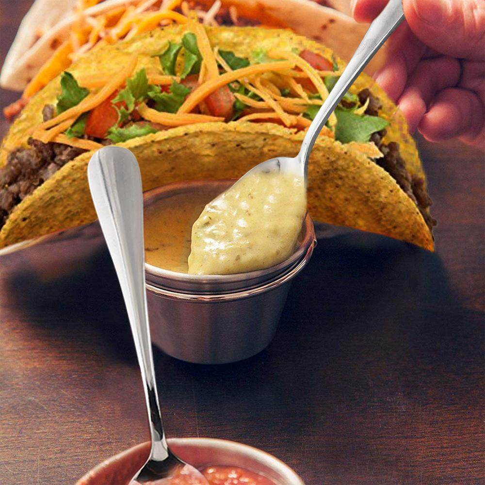 Taco Stand Up holders สแตนเลสสไตล์ Taco Holder Stand with 2 salad CUPS ...