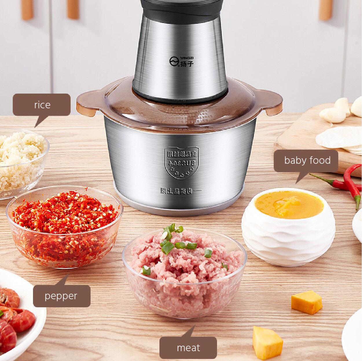 Summer 8 - (1 Year Warranty) Stainless Steel Multifunction Meat Grinder ...
