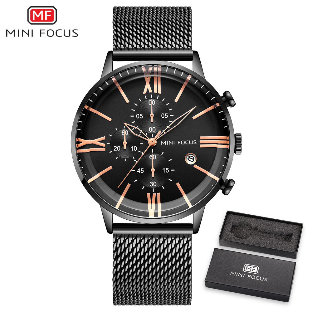 มินิโฟกัสยี่ห้อควอตซ์กันน้ำผู้ชายนาฬิกาหรูสแตนเลสนาฬิกาข้อมือ MF0236G | Lazada.co.th