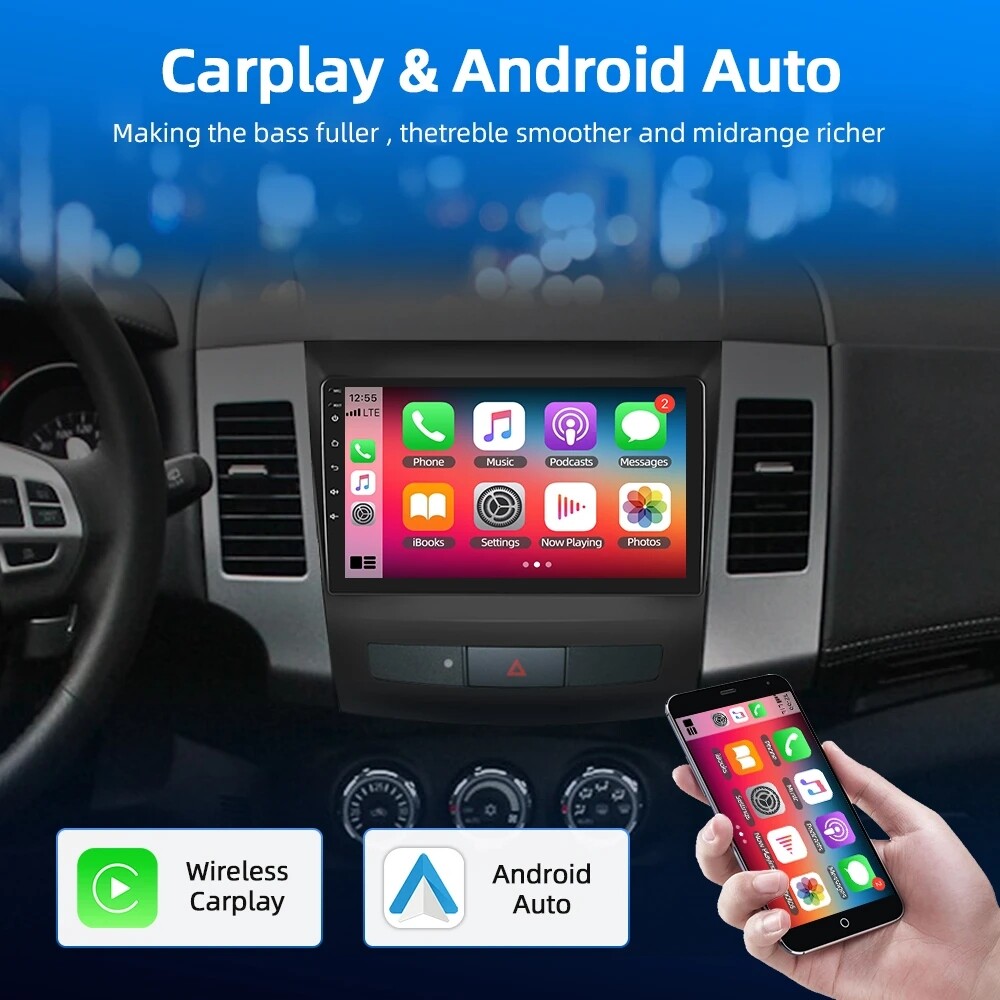 Autoradio Mitsubishi Outlander 2008-2015 Carplay Android Auto Wireless ...
