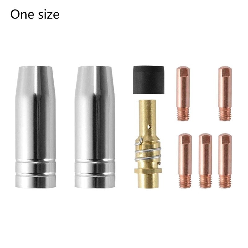 9Pcs/Set 15Ak Mig/Mag Welding Nozzle Contact Tips 0.8X25Mm M6 Gas Connector Holder Set - Tutu ...