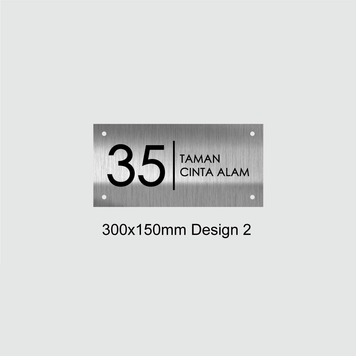 Stainless Steel 304 Laser House Plate Address Nombor Rumah Metal Fully ...