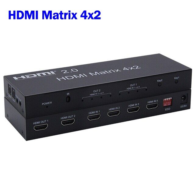 4K 60Hz True HDMI Matrix 4x4 HDMI 2.0 Matrix 2x4 4x2 4x4 Switch ...