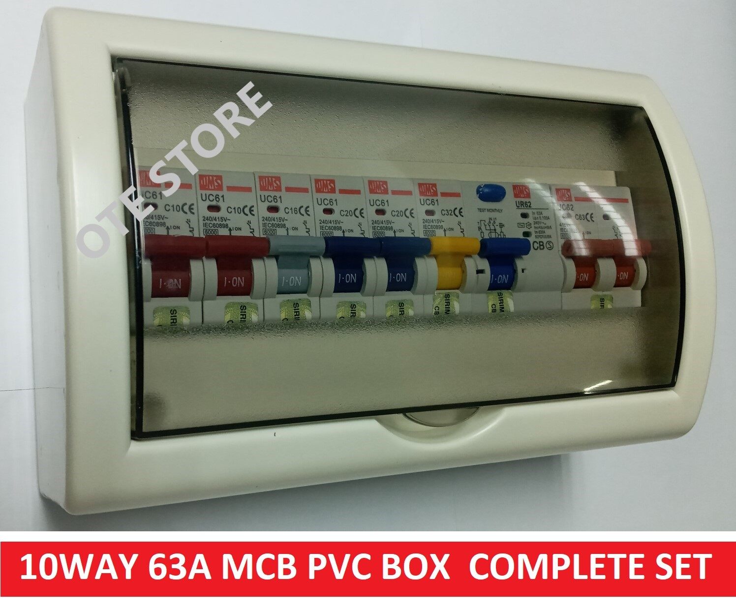 10WAY PVC MCB BOX COMPLETE SET (40A / 63A) (UMS) | Lazada
