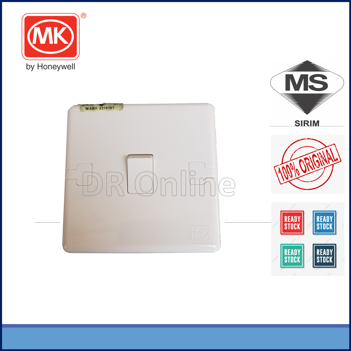 MK PVC 1GANG 1WAY SWITCH SOCKET 10AX SINGLE SWITCH, (E8870-WHI) | Lazada