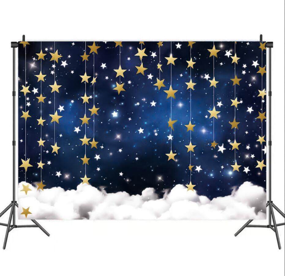 White Cloud Stars Starry Sky Backdrop for Children's Birthday Party ...