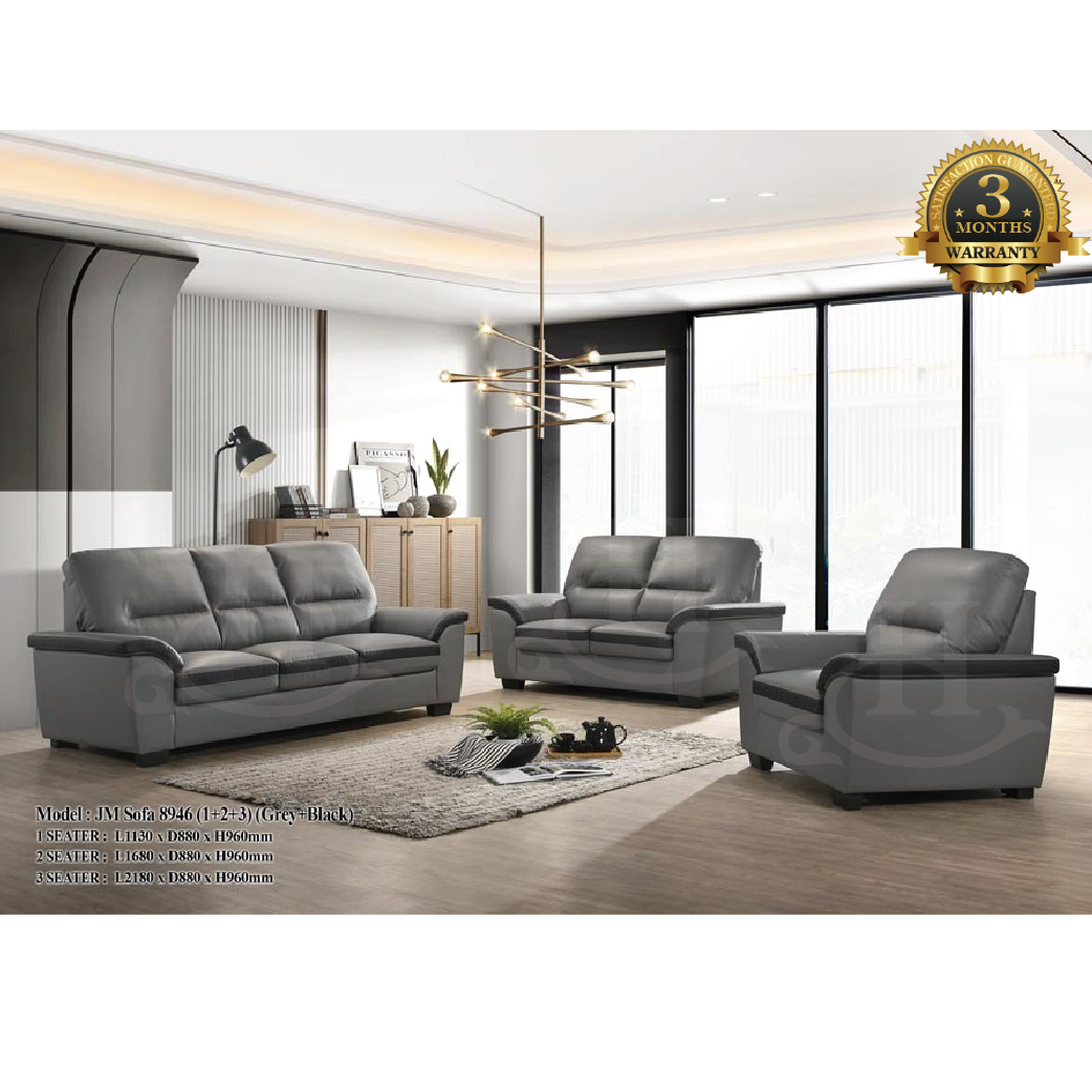 SMASIS COZY Cassa Leather Sofa Set 123 seater / 3 Seater Adjustable L Shape | Lazada