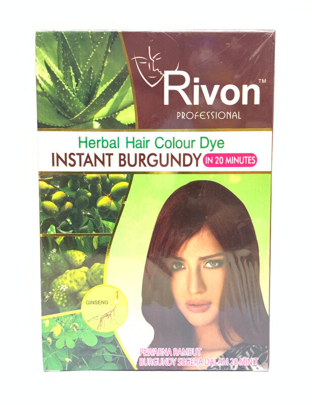 Rivon Herbal Hair Colour Dye Burgundy 28ml x 2 Packs | Lazada