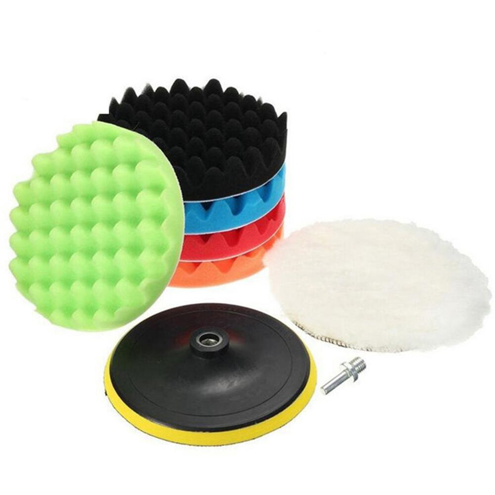 8Pcs 3 inch Buffing Pad Set Wave Sponge Polishing Pad Kit For Car ...