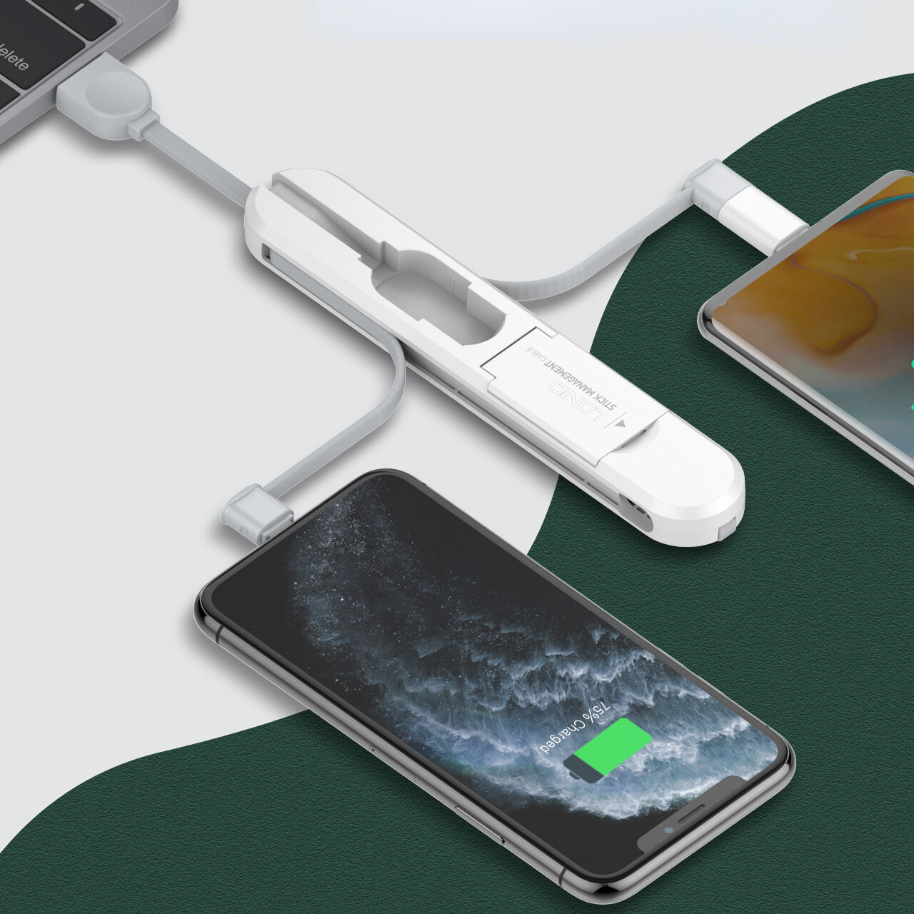 LDNIO 3 In 1 USB Date Cable For iPhone Type-C Micro USB 3.8A Extension ...