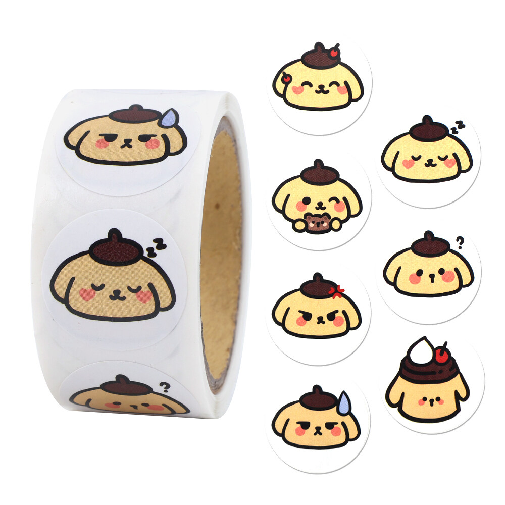 200pcs Roll Sanrio Sticker Kawaii Melody Kuromi Cinnamoroll Pacha