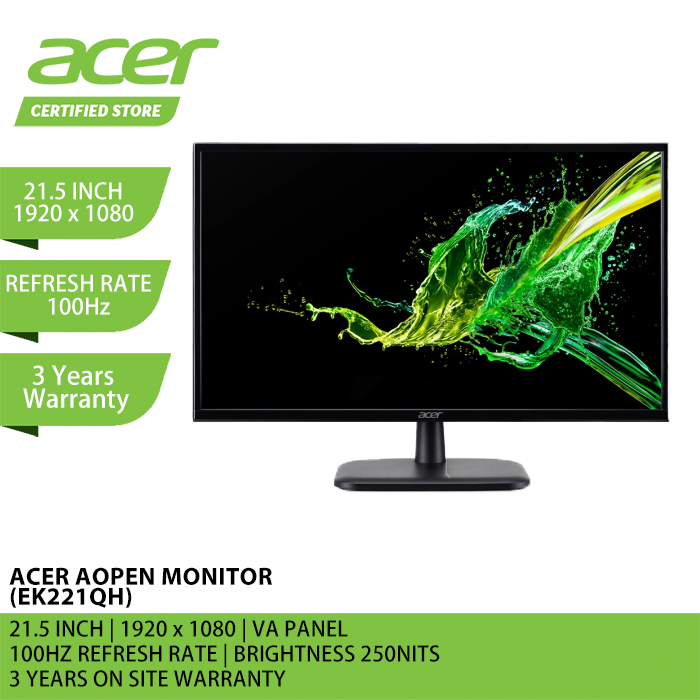 Acer Monitor EK221QH (21.5 Inch | 1920 x 1080 | VA Panel | 100Hz ...