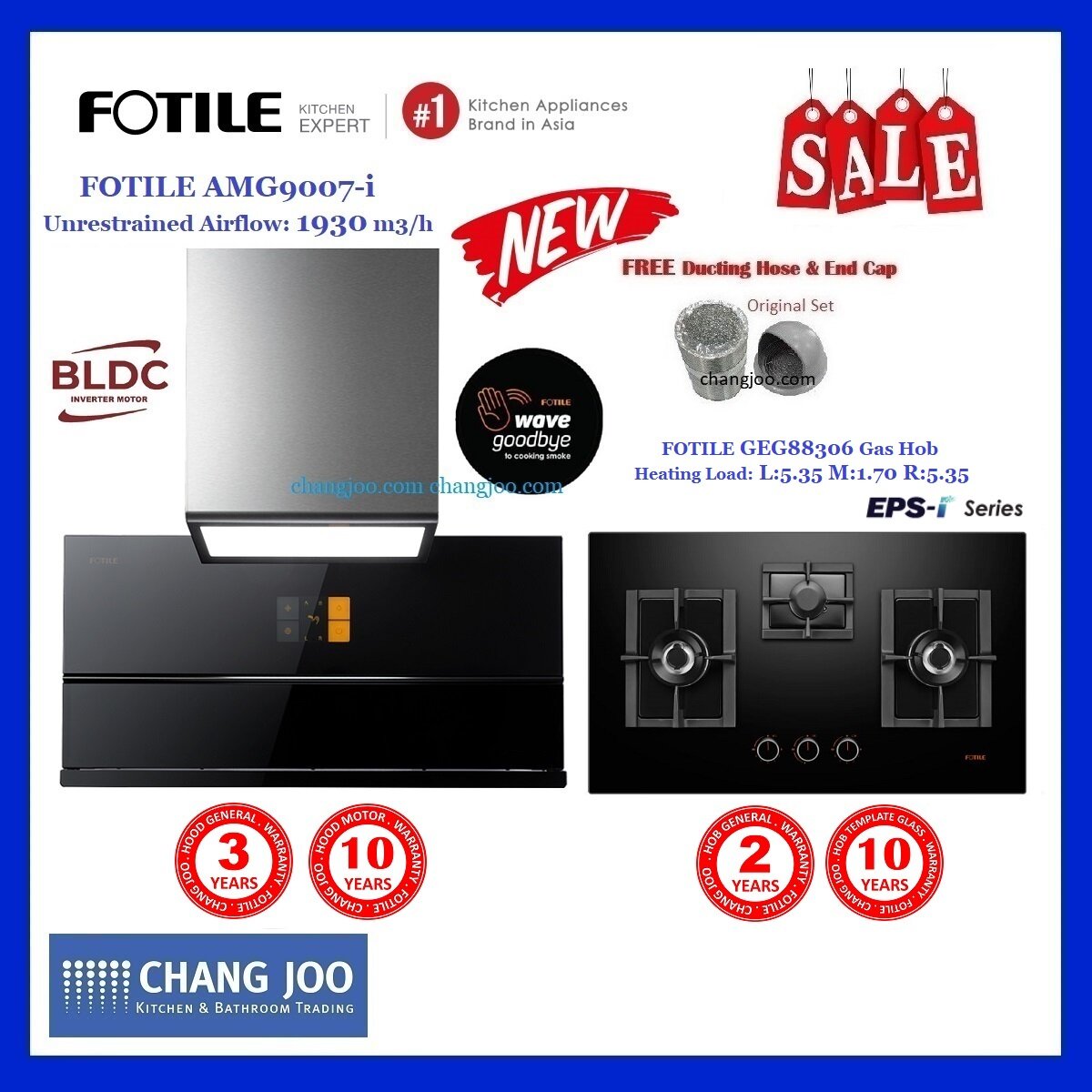 Fotile AMG9007-i Cooker Hood + GEG88306 Gas Hob | Lazada