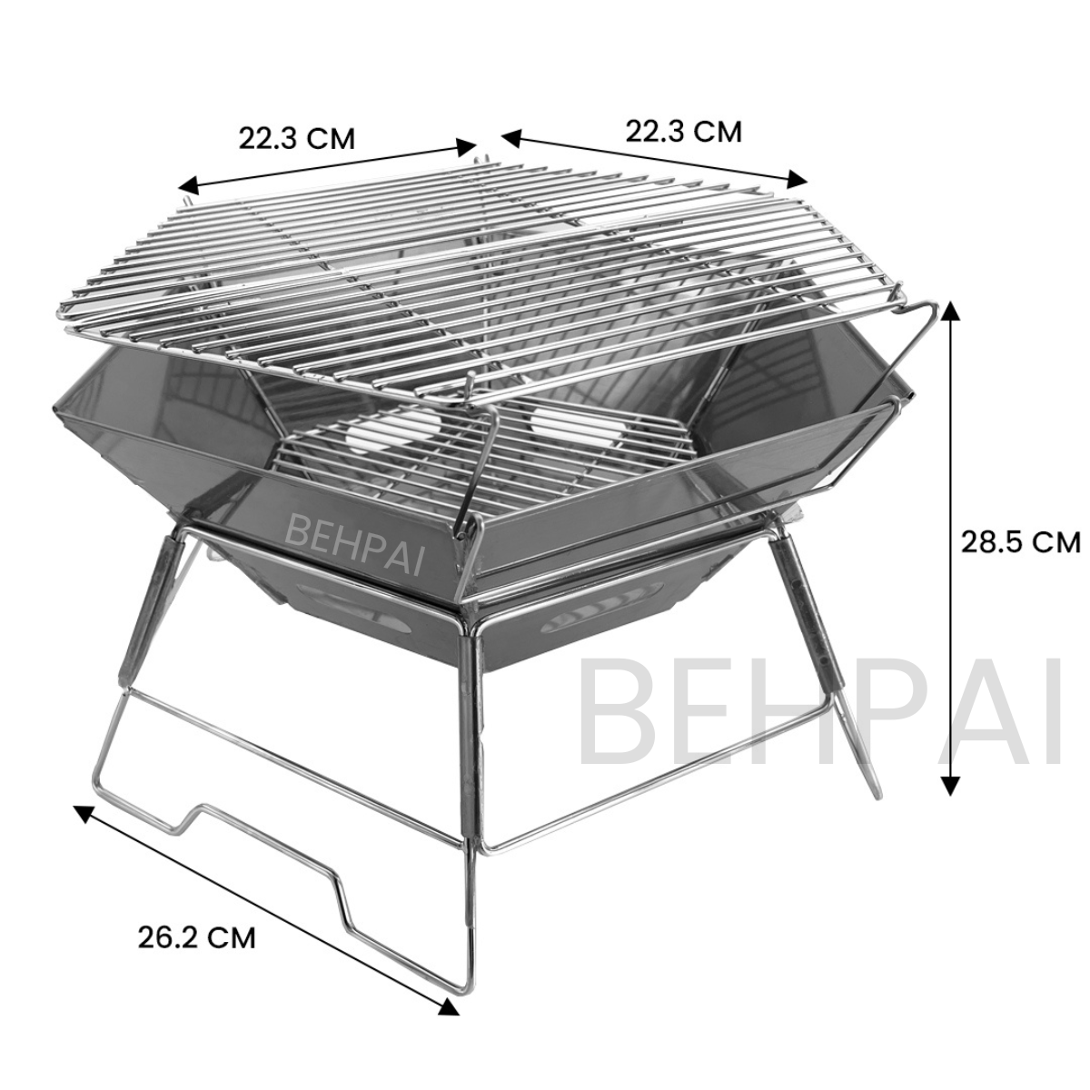 Portable BBQ Grill Non-Stick Surface Stainless Steel Folding BBQ Grill Table Camping Picnic BBQ ...
