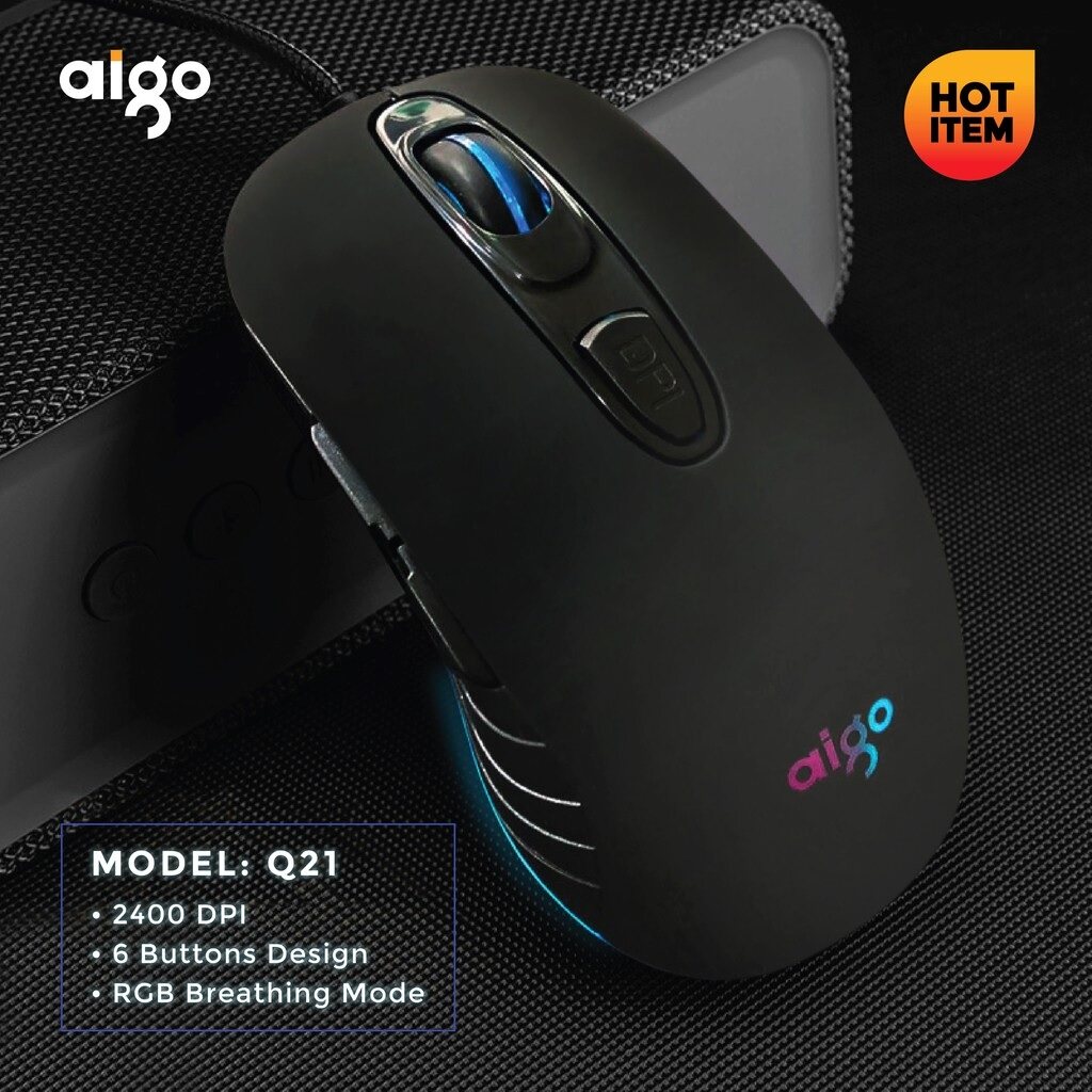 AIGO Q21 RGB USB WIRED OPTICAL GAMING MOUSE | Lazada