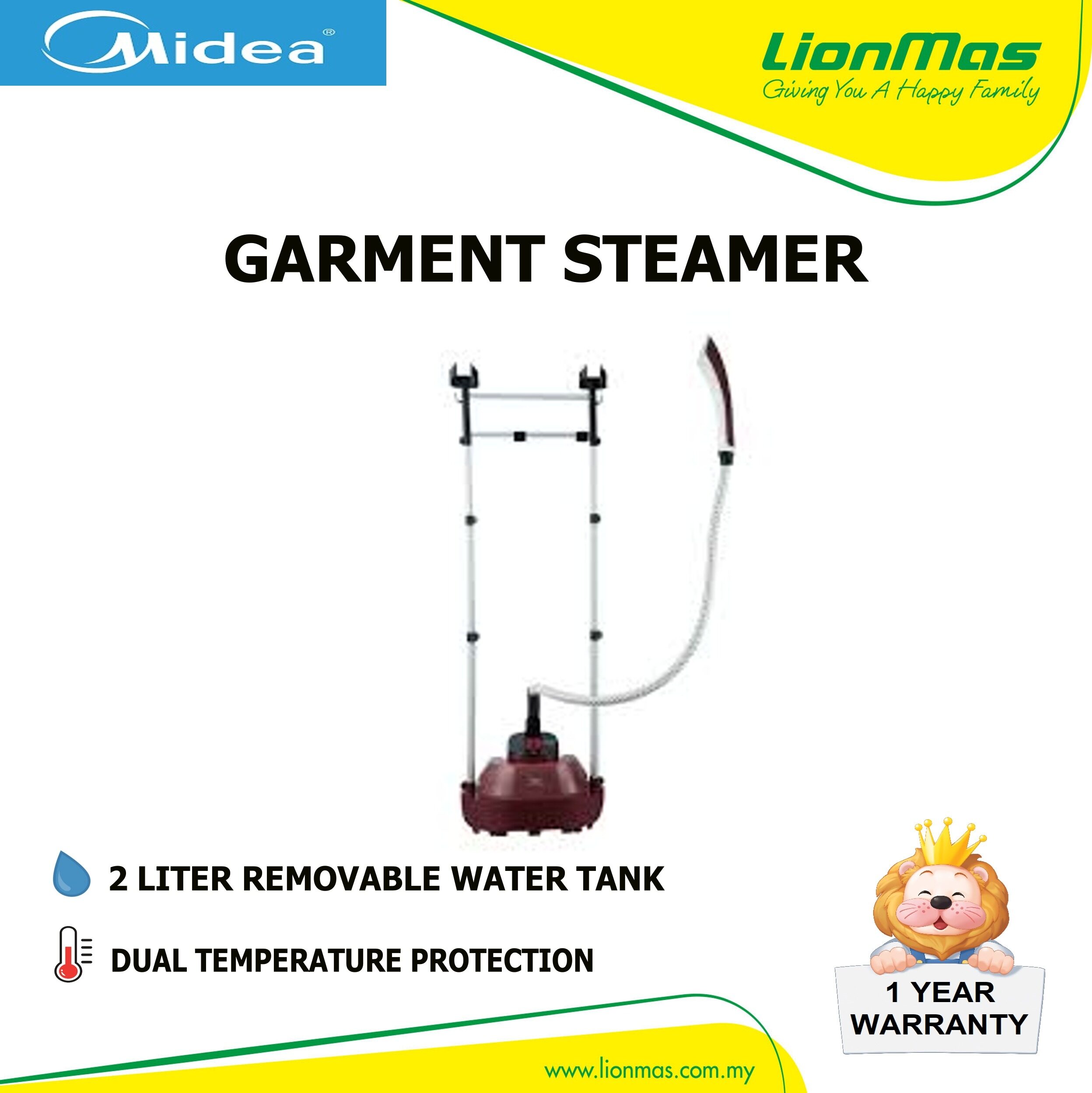 MIDEA ADJUSTABLE INTEGRATED DUAL STUDDLE GARMENT STEAMER GS-120D | Lazada