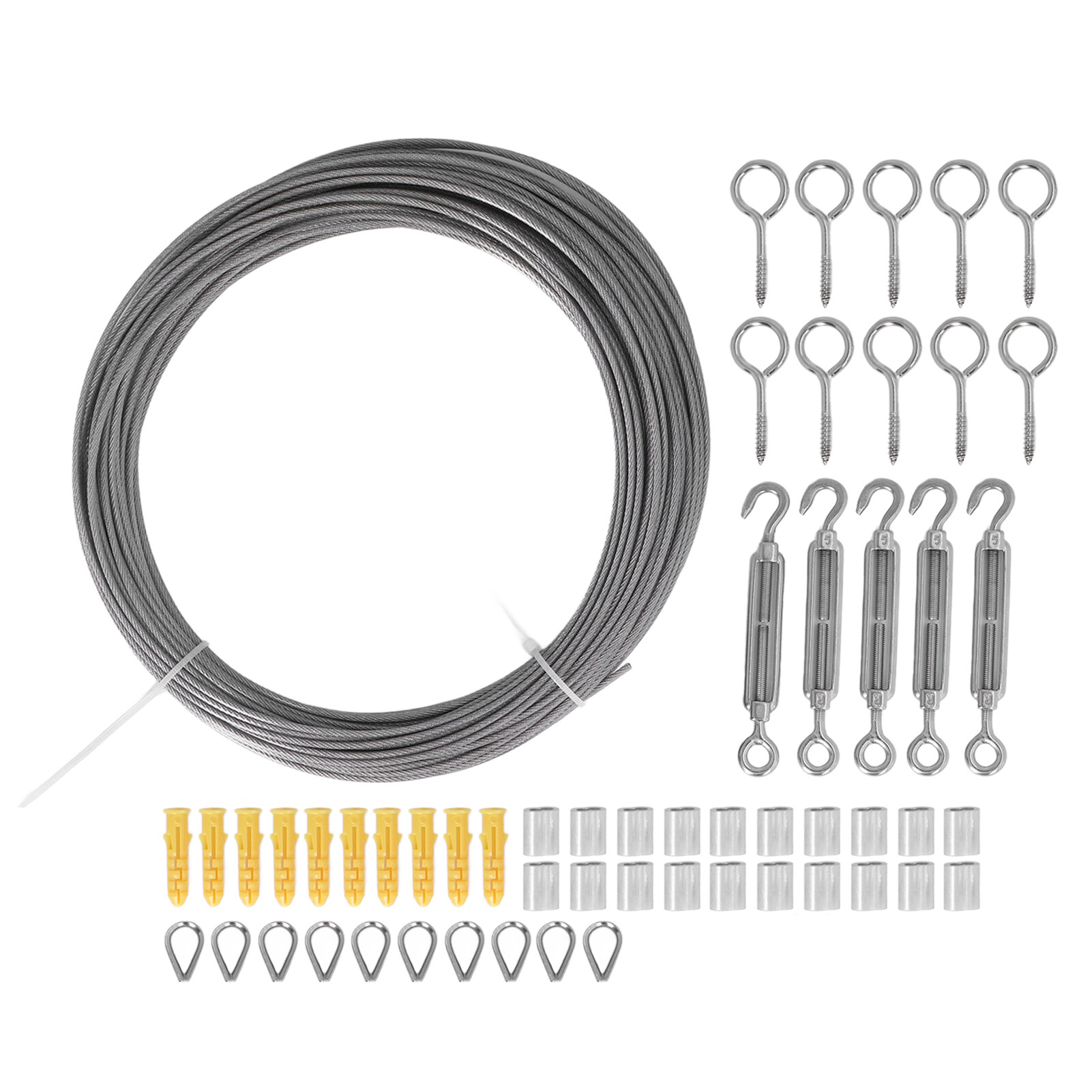 Outdoor Hanging Hook Cable Kit 304 Stainless Steel Rope Bushing Set for ...