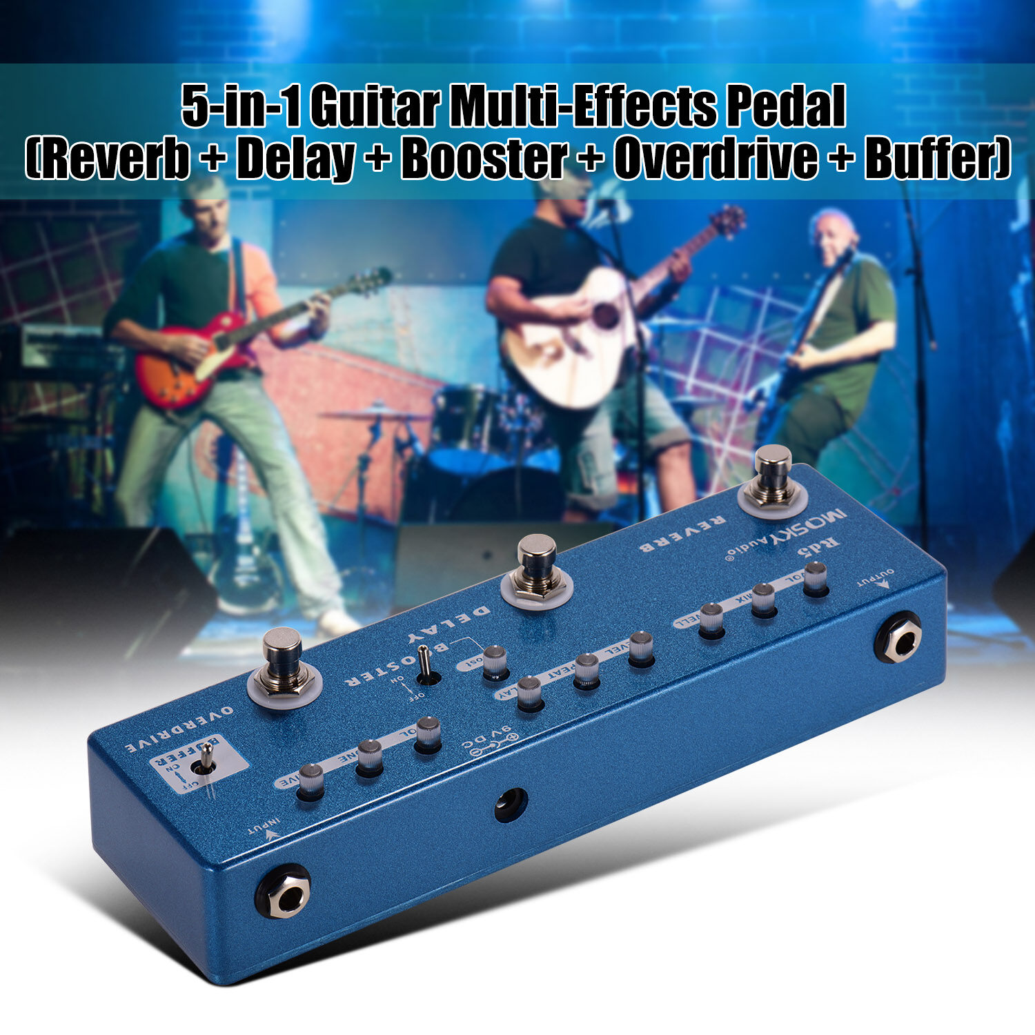 Okoogee MOSKY RD5 5-In-1กีตาร์ Multi-Effects Pedal Reverb + Delay ...