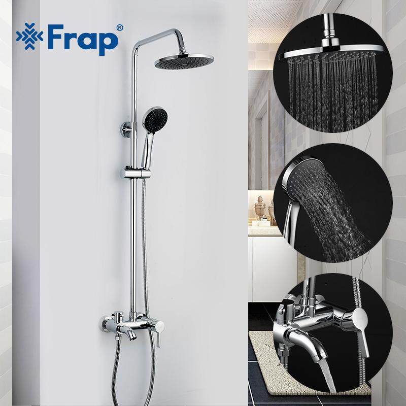 Frap ก๊อกน้ำฝักบัวพร้อมหัวก๊อกผสมสำหรับอ่างอาบน้ำทำจากโครเมี่ยมคุณภาพสูงติดผนังในห้องน้ำ F2416 ...