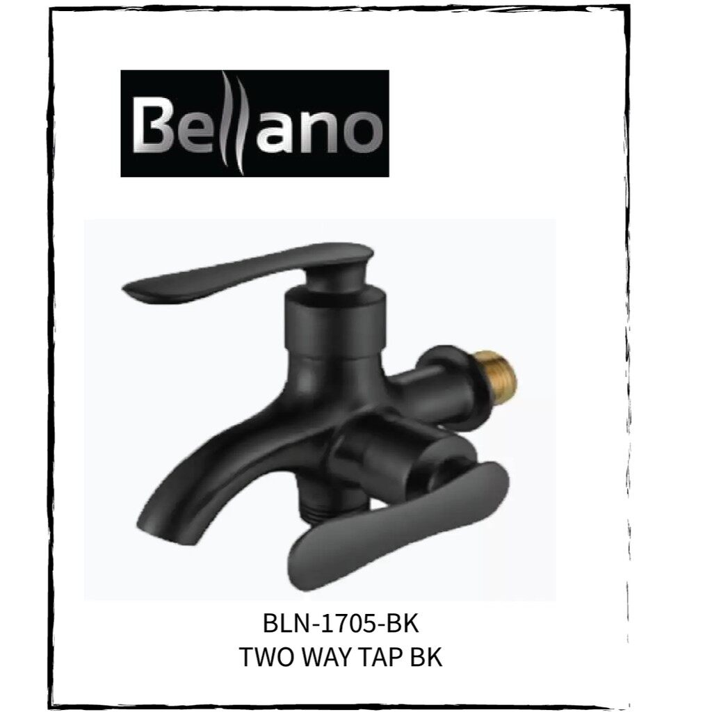 Bellano TWO WAY TAP (MATTE BLACK)/ kepala paip dinding hitam (BLN-1705 ...