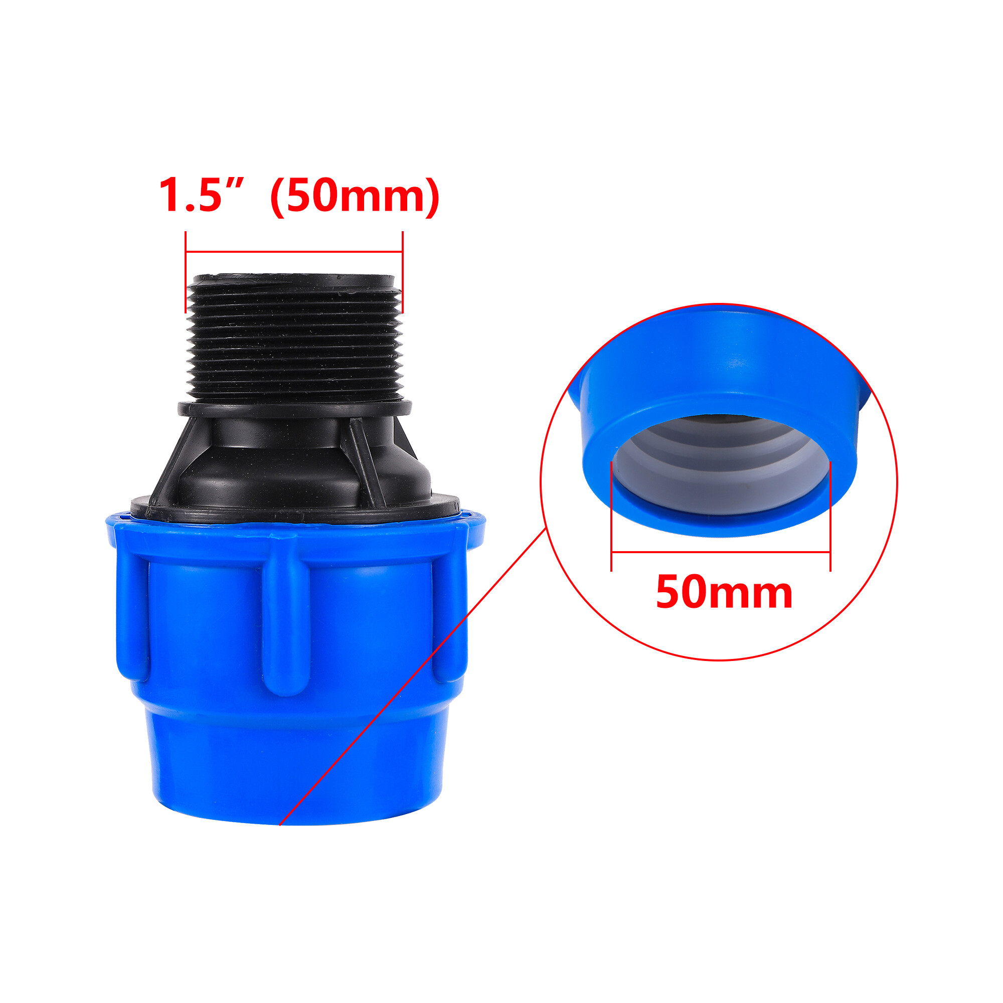 1/2" 3/4" 1"1.2"1.5" Male to 20/25/32/40/50mm Common Connector Adapter ...