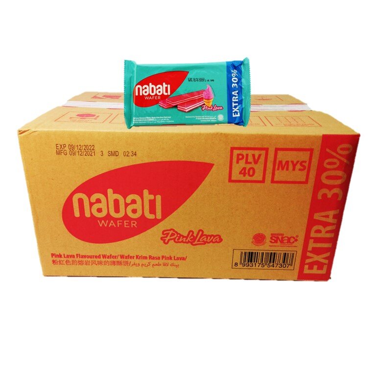 Halal 48g x 60pcs Value pack carton Nabati Wafer EXTRA 30% Pink Lava [ My foodies King ] | Lazada