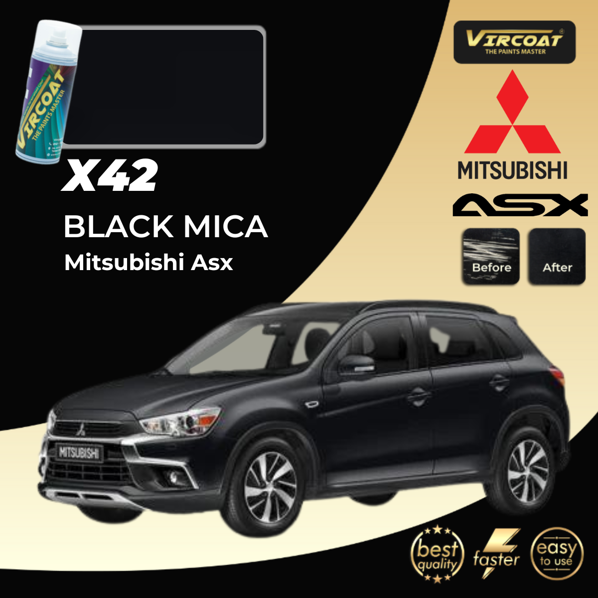 [Mitsubishi Asx] VIRCOAT Aerosol Spray 2K Paint/ Car Body Touch Up ...