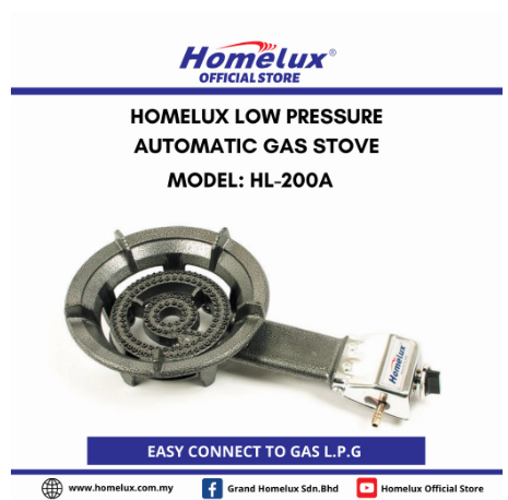 HOMELUX High Quality (C-40) Commercial LOW PRESSURE AUTOMATIC GAS STOVE ...