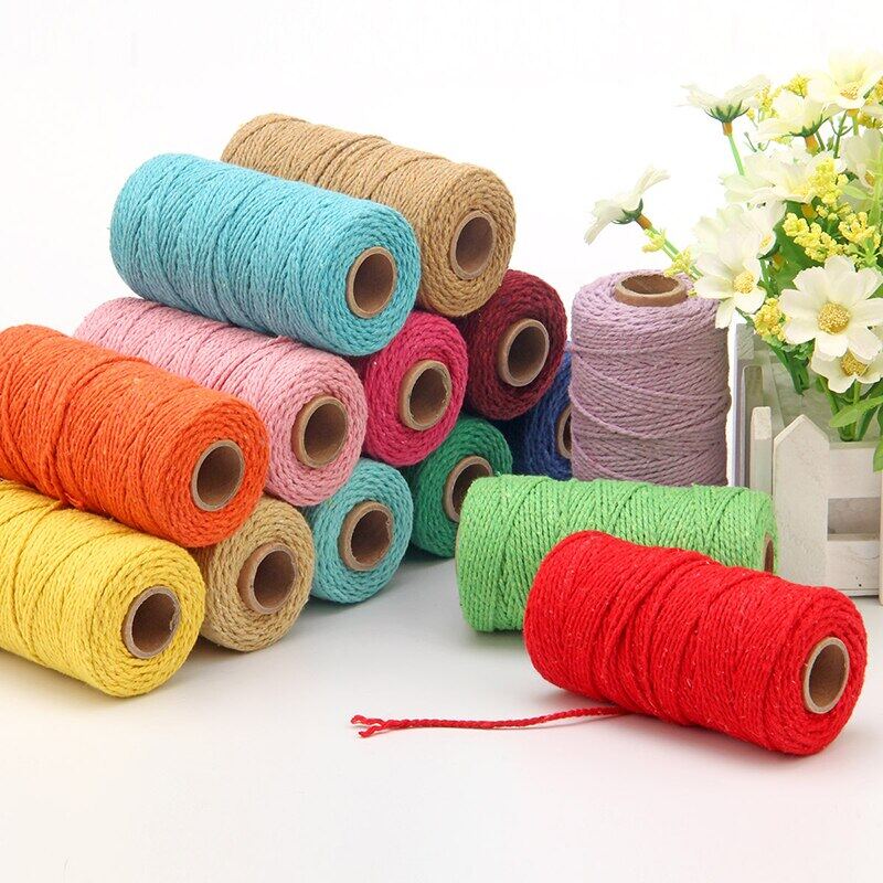 100m/Roll Macrame Cord Cotton Twine Thread String DIY Wall Hanging ...