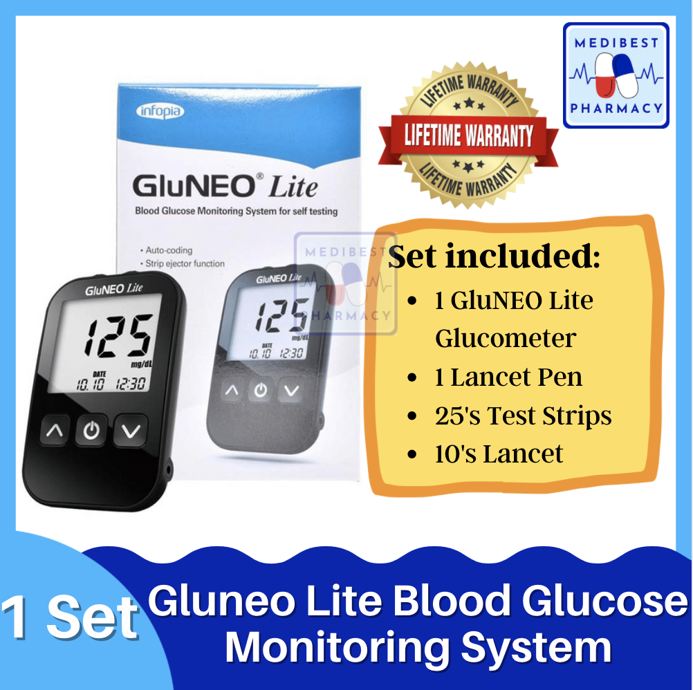 Gluneo Lite Blood Glucose Monitoring System for self Testing Glucometer ...