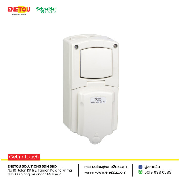 SCHNEIDER KAVACHA CSC313 13A 250V SURFACE MOUNT SINGLE POLE IP56 SWITCHED SOCKET | Lazada