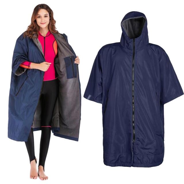 Waterproof Surf Changing Robe Outdoor Coat Fleece Lined Jacket Keeping ...