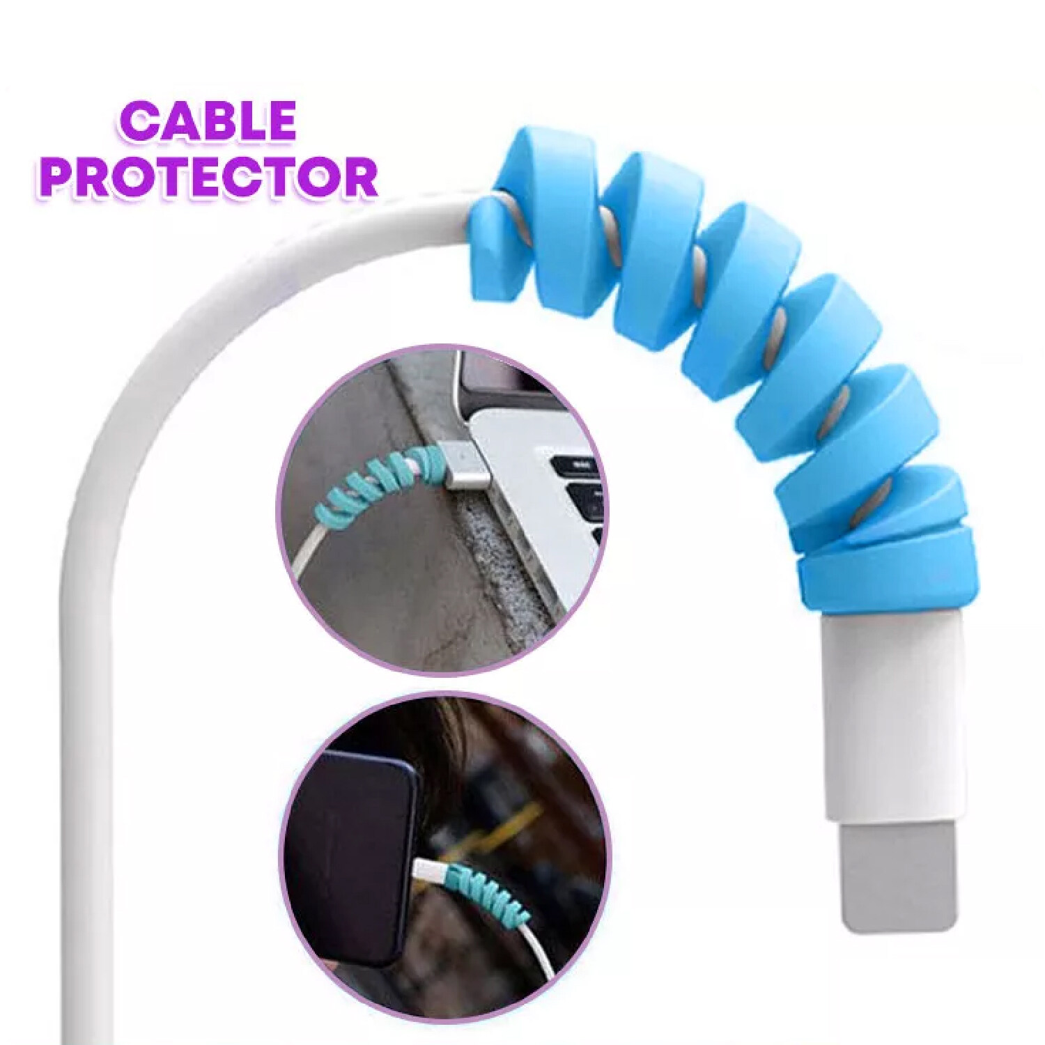 Silicone Cable Protector Cable Spiral for Cable Phone -Earphone ...