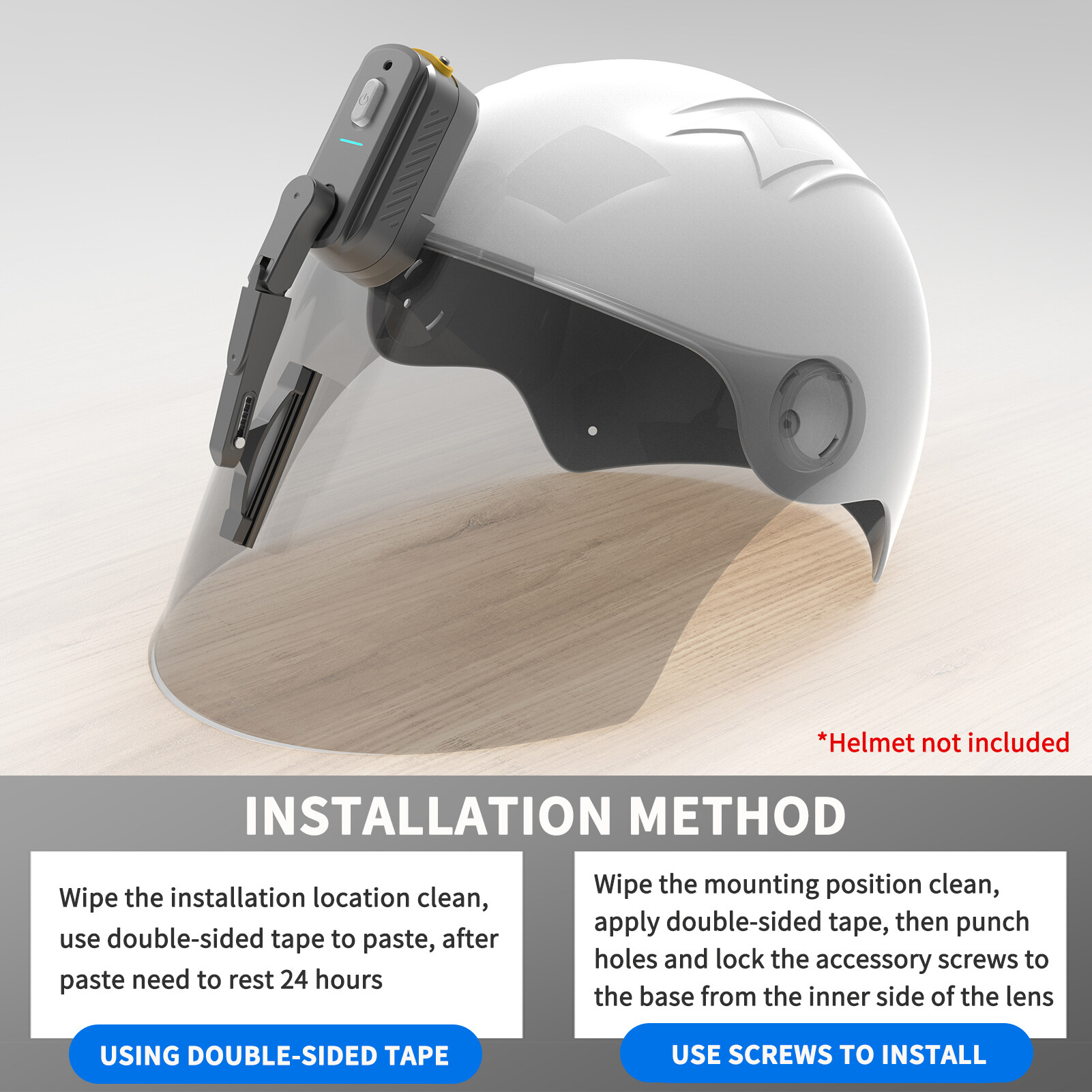 Rechargeable Motorcycle Helmet Wiper Universal Waterproof helmet ...