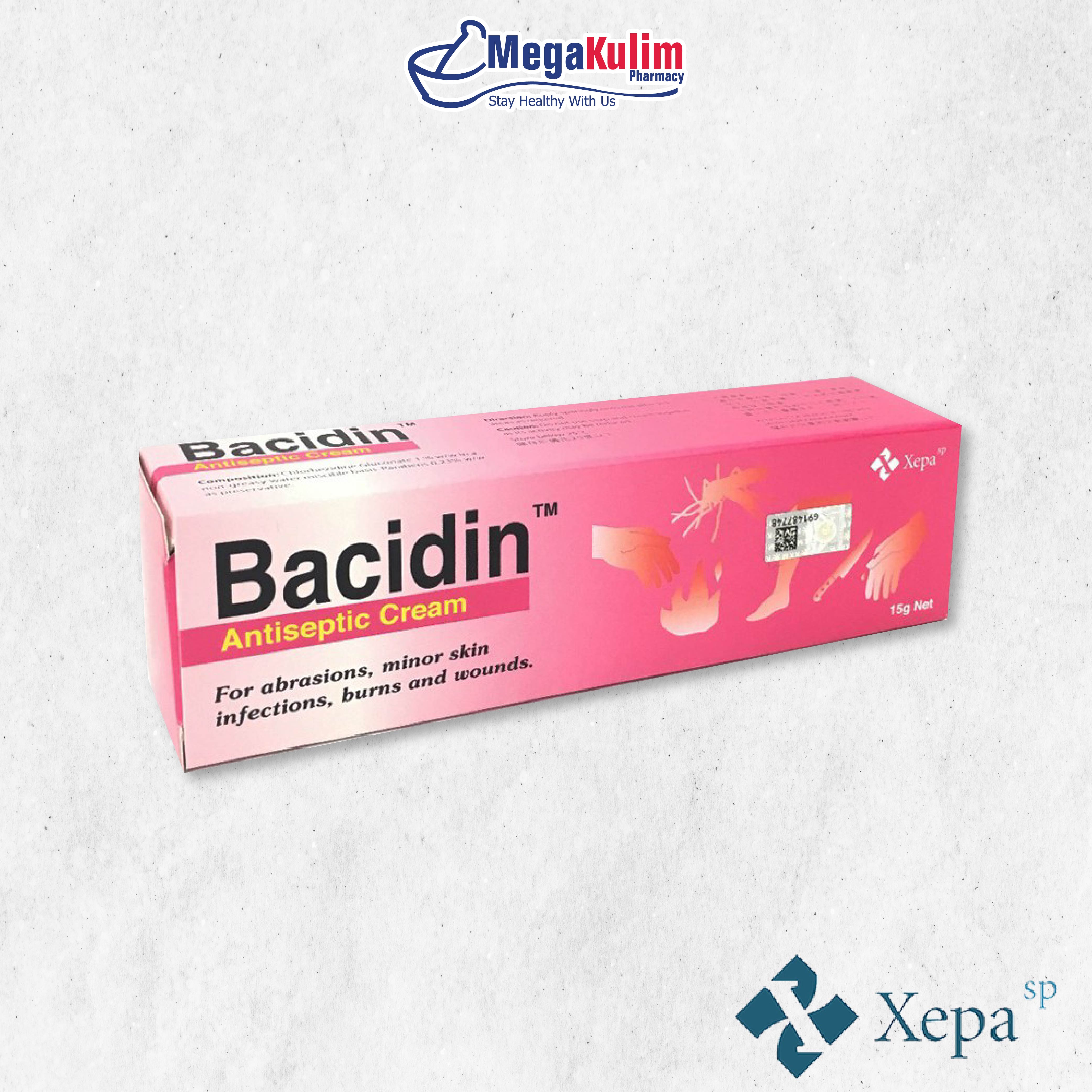 Bacidin Antiseptic Cream 1% 15g | Lazada