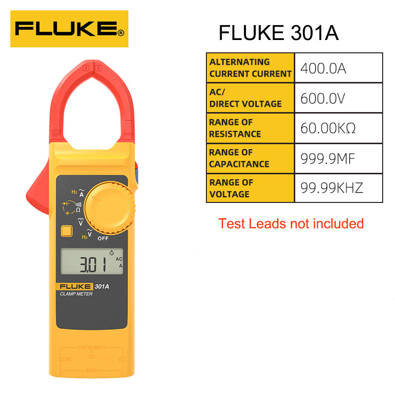 Fluke 301B 301A 301C บวกมินิดิจิตอล AC แรงดันไฟฟ้าเครื่องวัดกระแสโวลต์มิเตอร์1000A เครื่องทดสอบ ...
